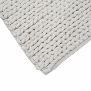 Hand Knitted Chunky Wool Indoor Area Rug, Wool Rug Living Room 8x10 ...