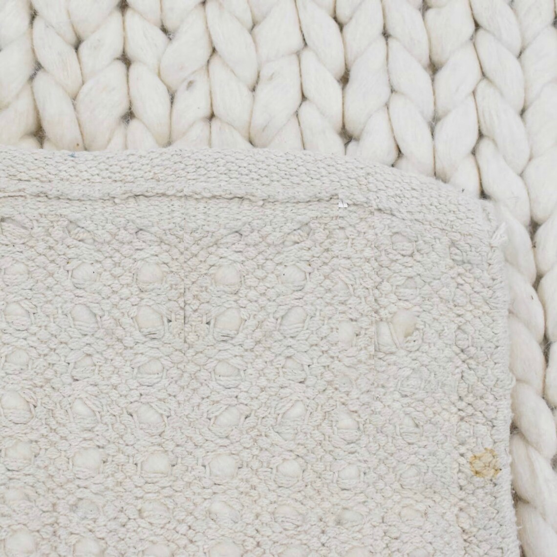 Hand Knitted Chunky Wool Indoor Area Rug, Wool Rug Living Room 8x10 ...