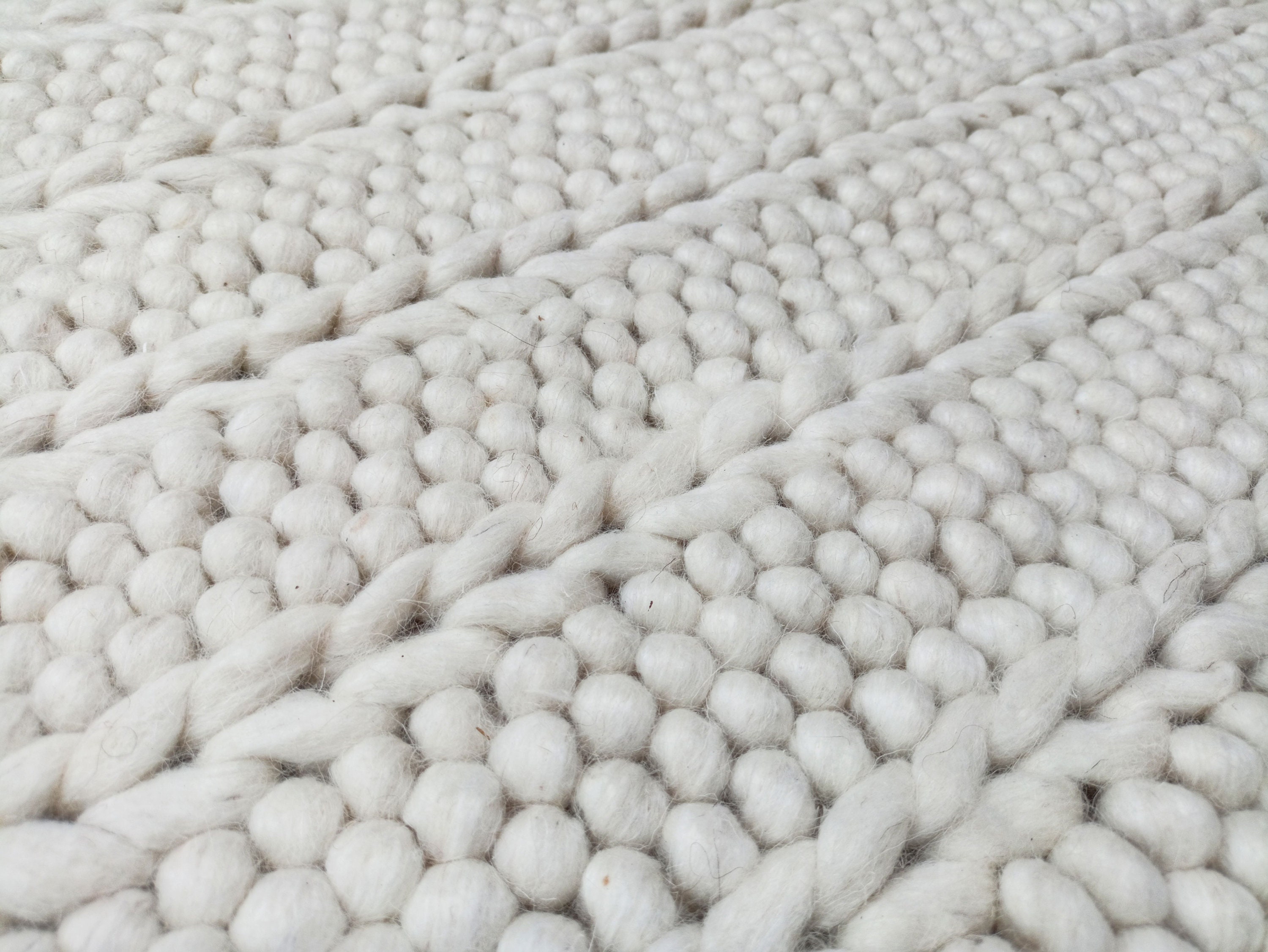 Hand Knitted Chunky Wool Loop Indoor Area Rug Bedroom Rug - Etsy