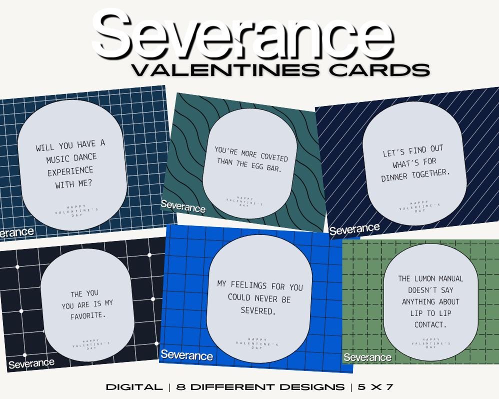Printable Severance Cards, Severance Valentines Cards, Valentines Cards ...