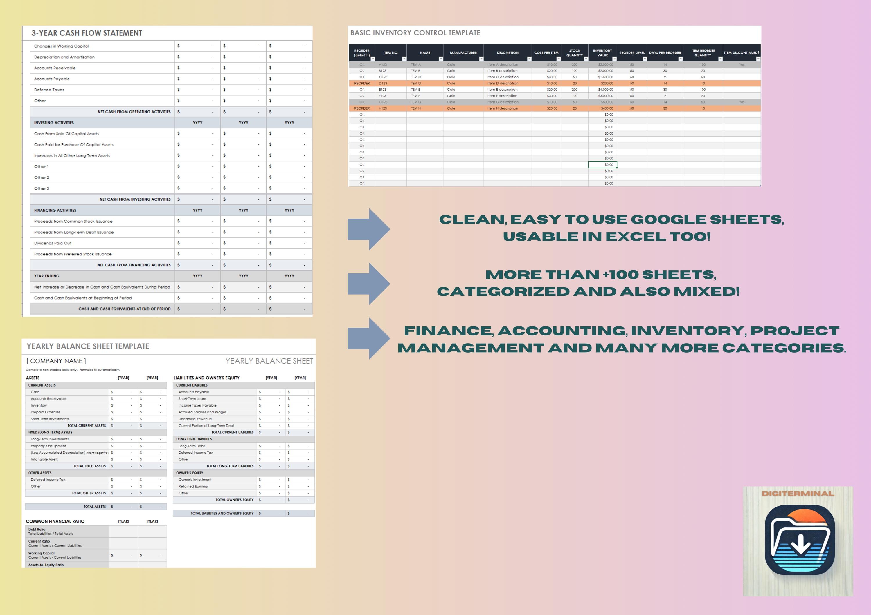 Google Sheet Templates +100 Categorized, Finance Templates, Accounting ...