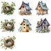Beautifully Illustrated Bird Nests and Birdhouses in Soft Watercolor ...