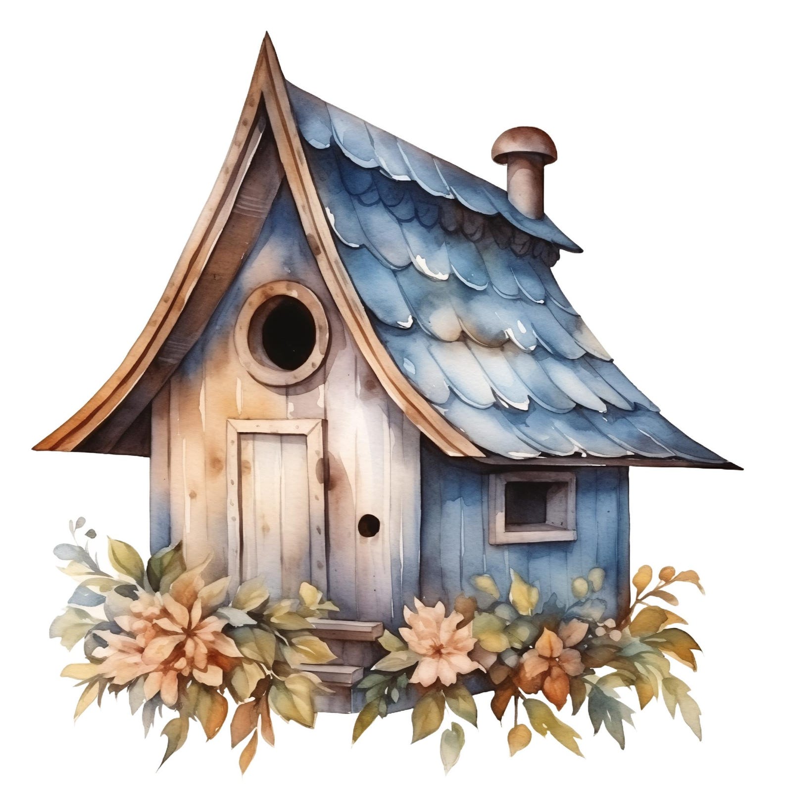 Beautifully Illustrated Bird Nests and Birdhouses in Soft Watercolor ...