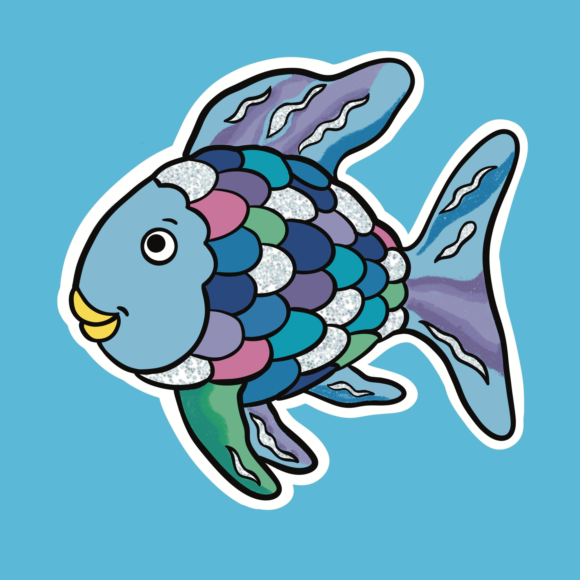 Rainbow Fish Sticker - Etsy