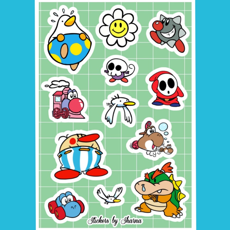 Super Mario World 2: Yoshi's Island Sticker Pack - Etsy