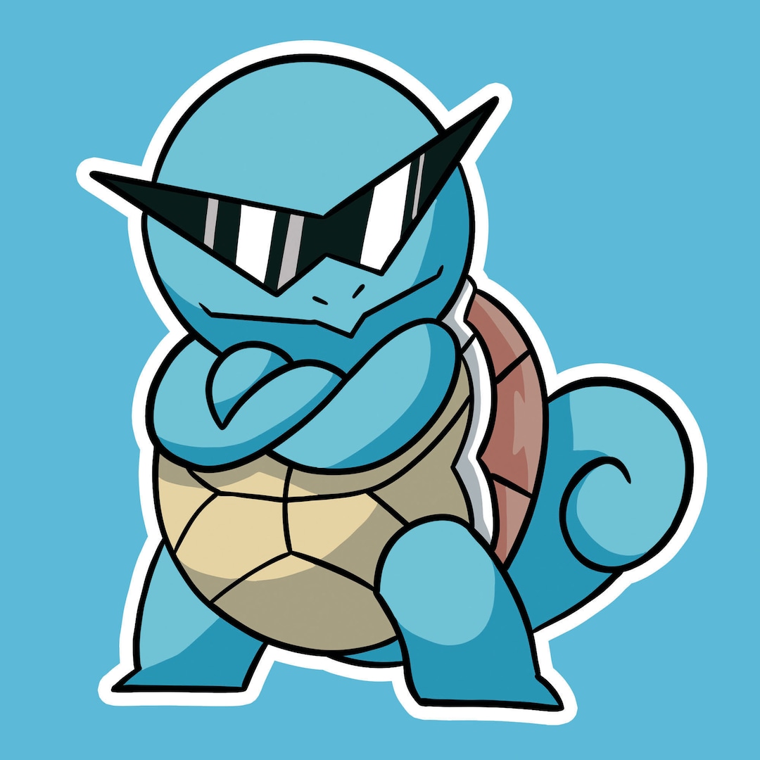 Pokemon Cool Squirtle Squad Sticker - Etsy