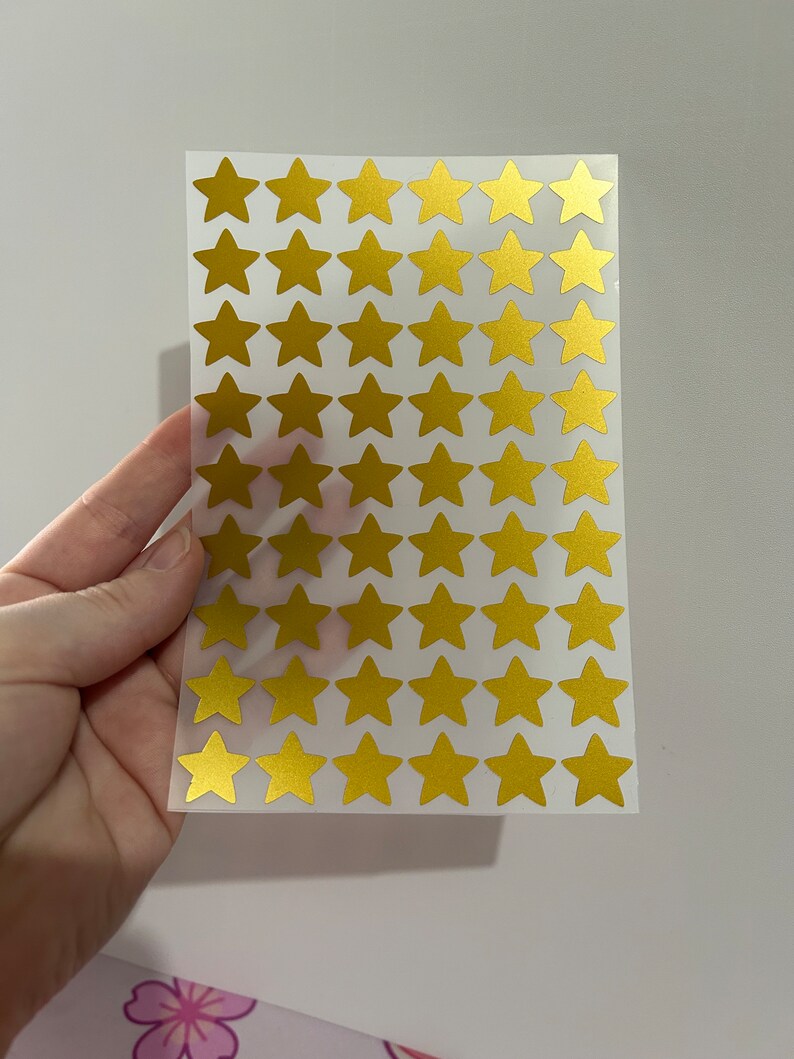 Vinyl Gold Star Sticker Sheet - Etsy