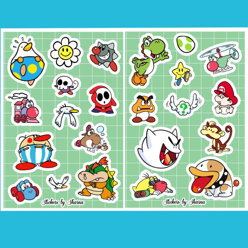 Super Mario World 2: Yoshi's Island Sticker Pack - Etsy