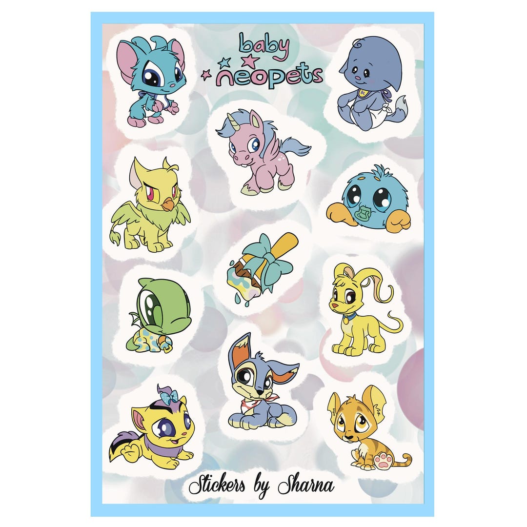 Baby Neopets Sticker Sheet - Etsy