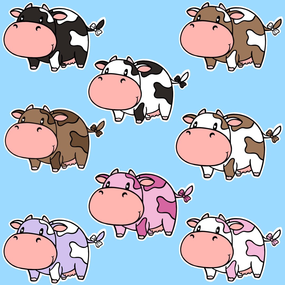 Cute Cow Sticker - Etsy