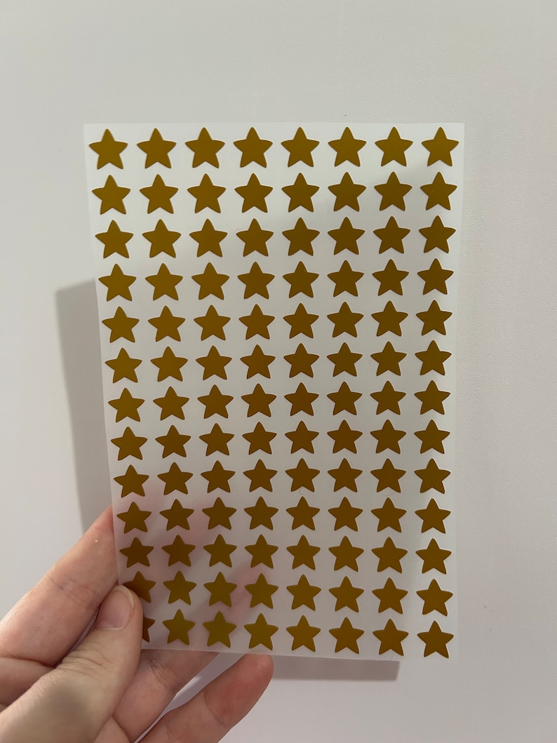 Vinyl Gold Star Sticker Sheet - Etsy