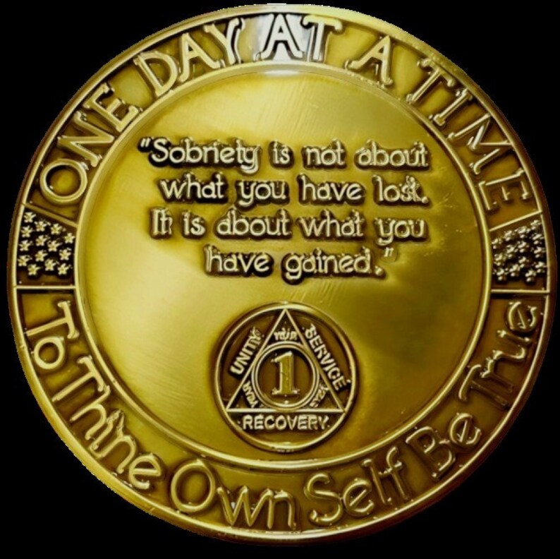 One Year Sober Coin, 1 Year Sobriety Chip - Etsy