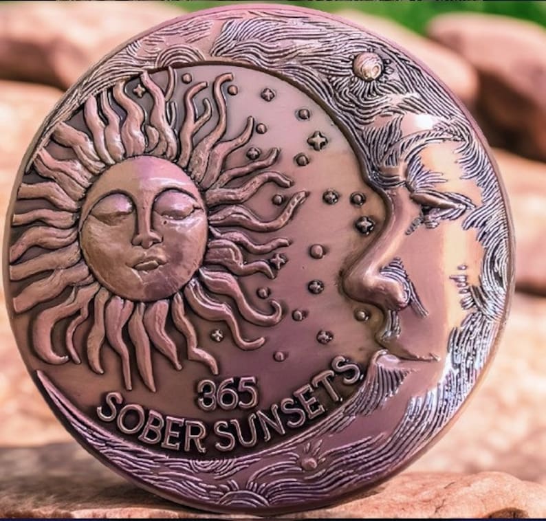 One Year Sober Coin, 1 Year Sobriety Chip - Etsy