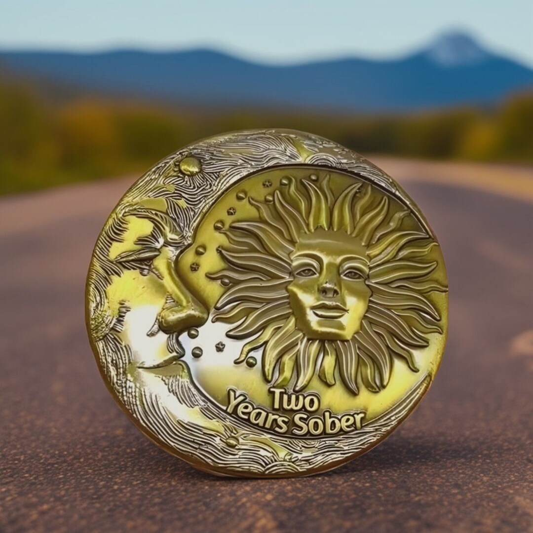 Two Years Sober Sobriety Coin, Sobriety Chip Gifts, 2 Years Sobriety ...
