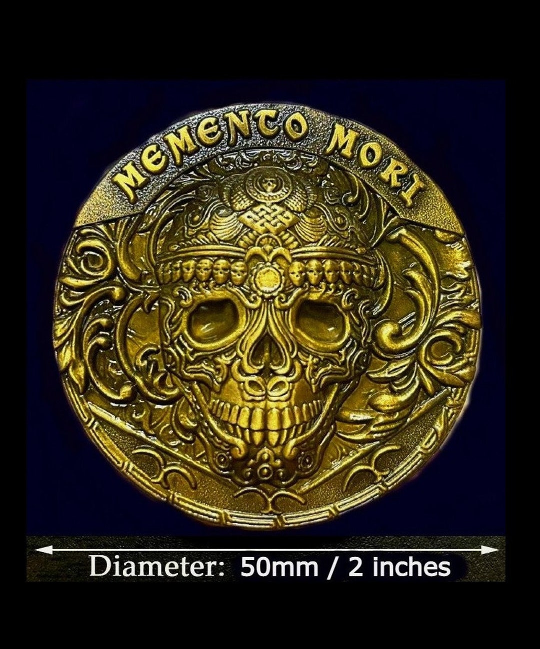 Memento Mori Custom Coin Everyday Carry Skull Medallion - Etsy