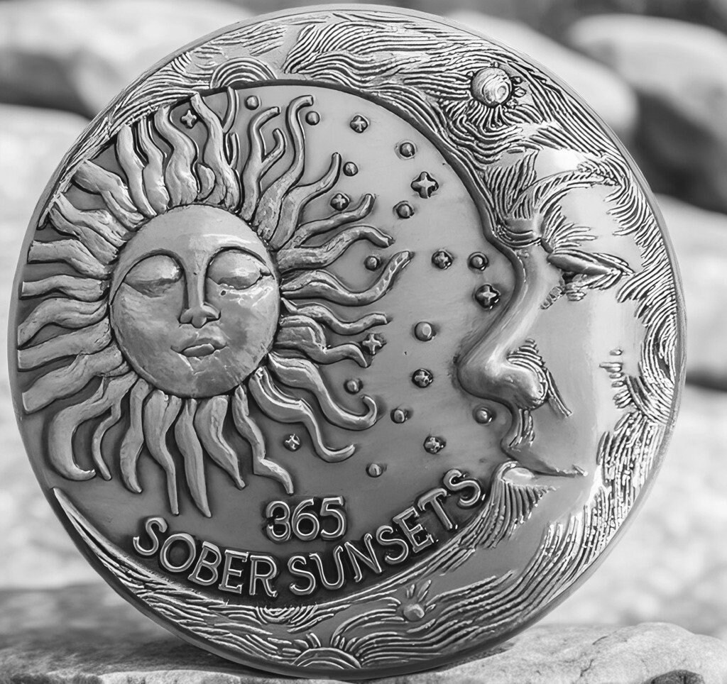 AA Daily Reflections, 1 Year Sobriety Coin Gift, One Year Sober ...