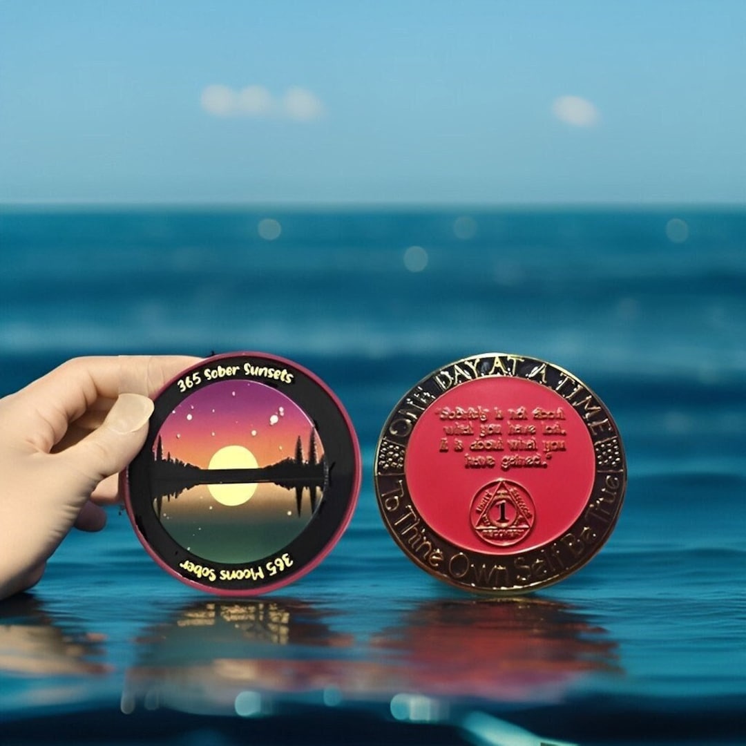 1 Year Sober AA Coin Medallion, One Year Sobriety Gifts Chip Token - Etsy