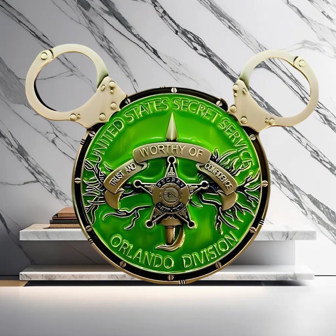 Walt Disneyworld Mickey Ears Handcuff Challenge Coins U.S. Secret ...