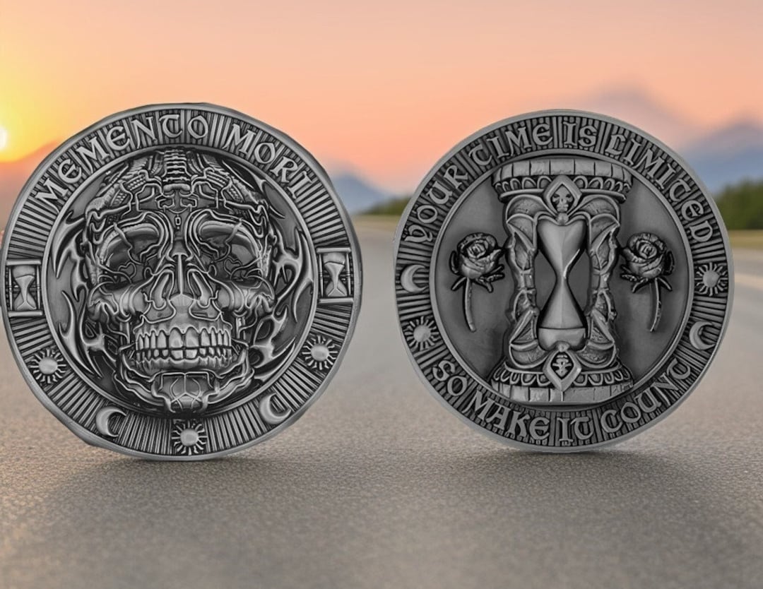 Memento Mori Coin Everyday Carry Skull Medallion EDC Reminder Coins ...