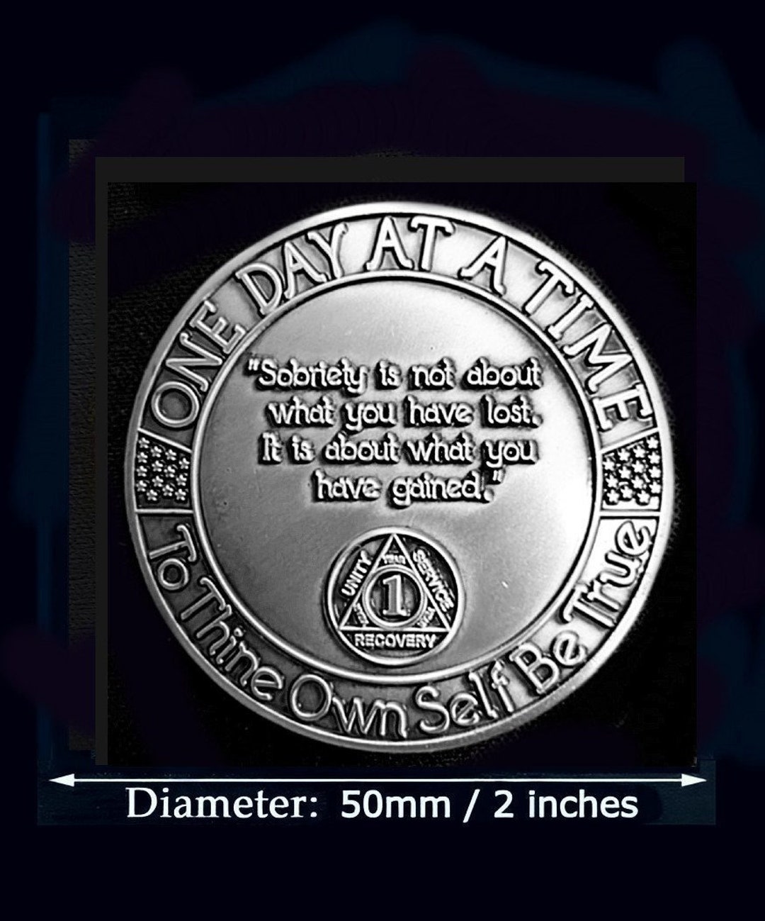 1 Year AA Token Chip One Year Sober This Sobriety Coin is - Etsy