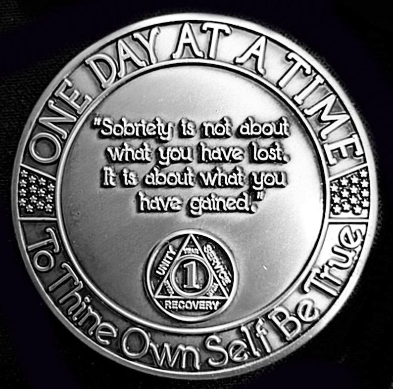 1 Year AA Token Chip One Year Sober This Sobriety Coin is - Etsy