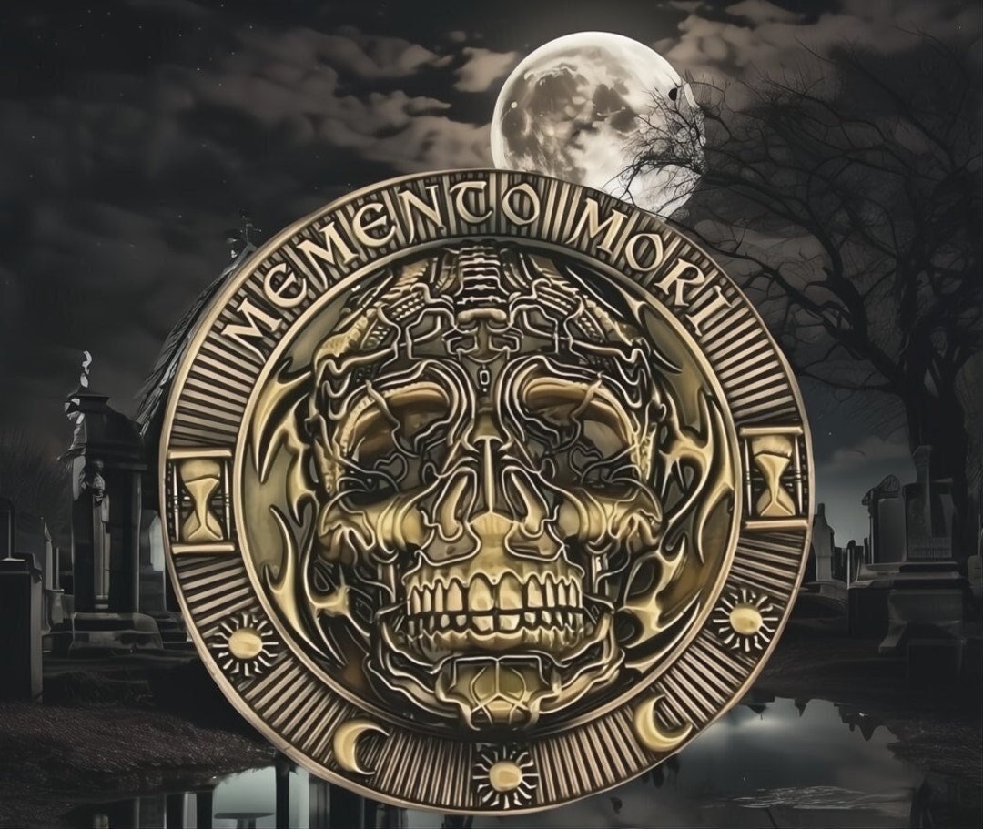 Memento Mori Coin Medallion Latin Daily Stoic Reminder Gift Skull ...