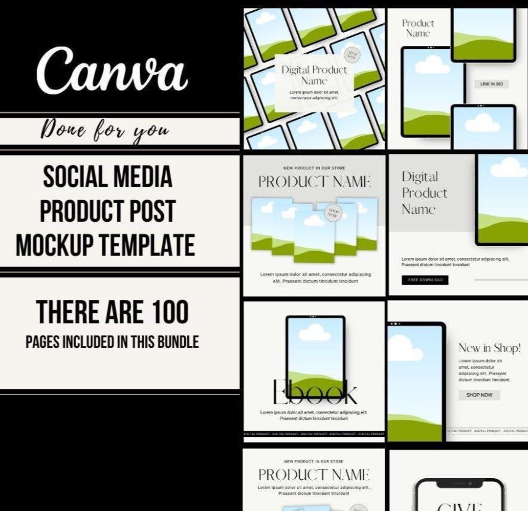 Social Media Product Post Mockup Templates | Editable Canva Designs for ...