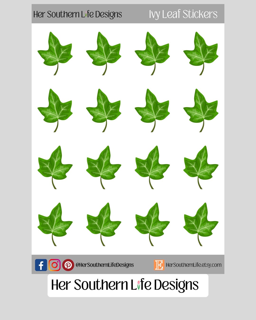 Ivy Leaf Stickers; Planner Stickers; Journaling Stickers - Etsy