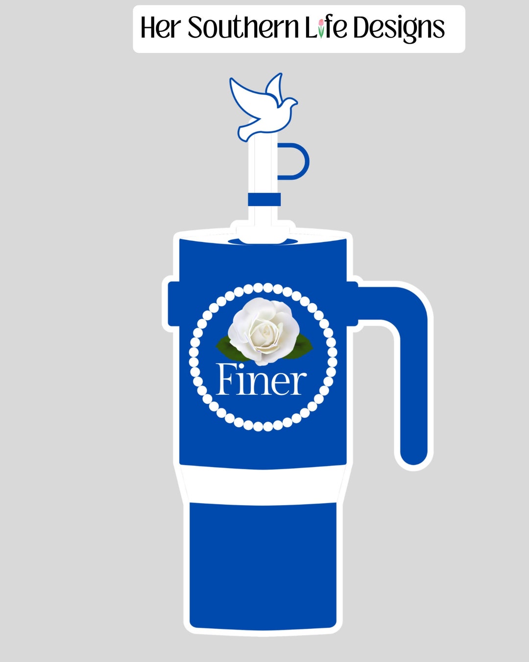 Blue and White Greek Tumbler Sticker; Decal; Laminated Vinyl Sticker - Etsy