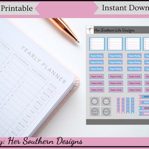 PRINTABLE PDF Meeting or Planner Stickers Pink and Blue Stickers Jack ...
