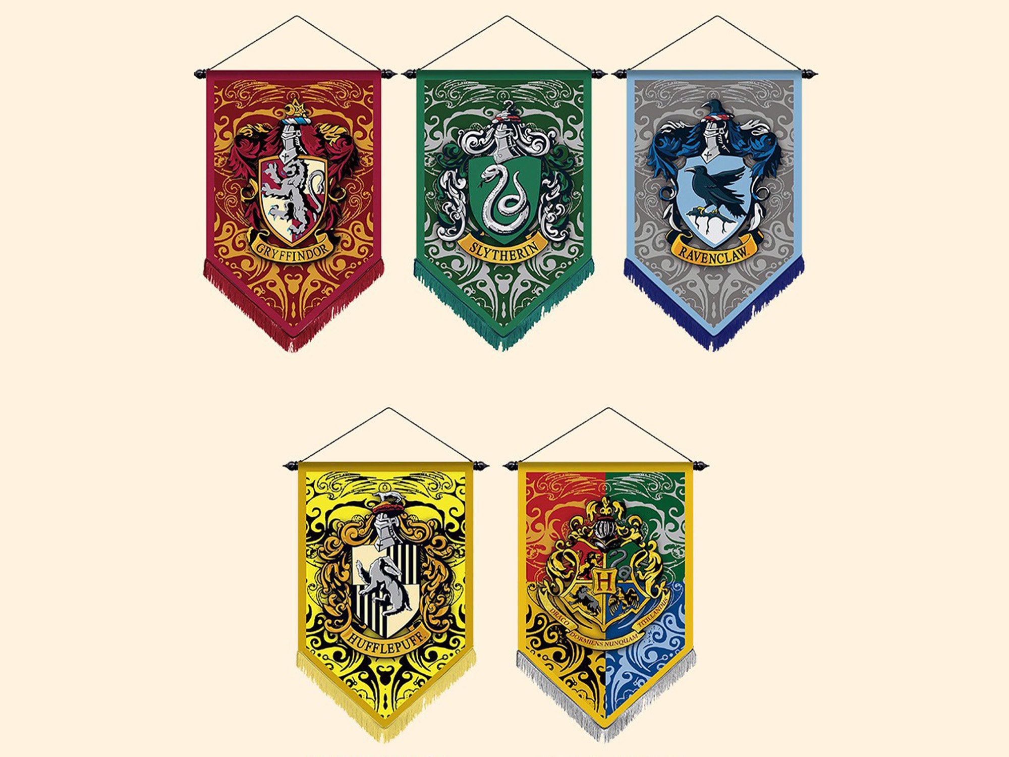 Harry Potter Flags Around Gryffindor Flags and Slytherin - Etsy