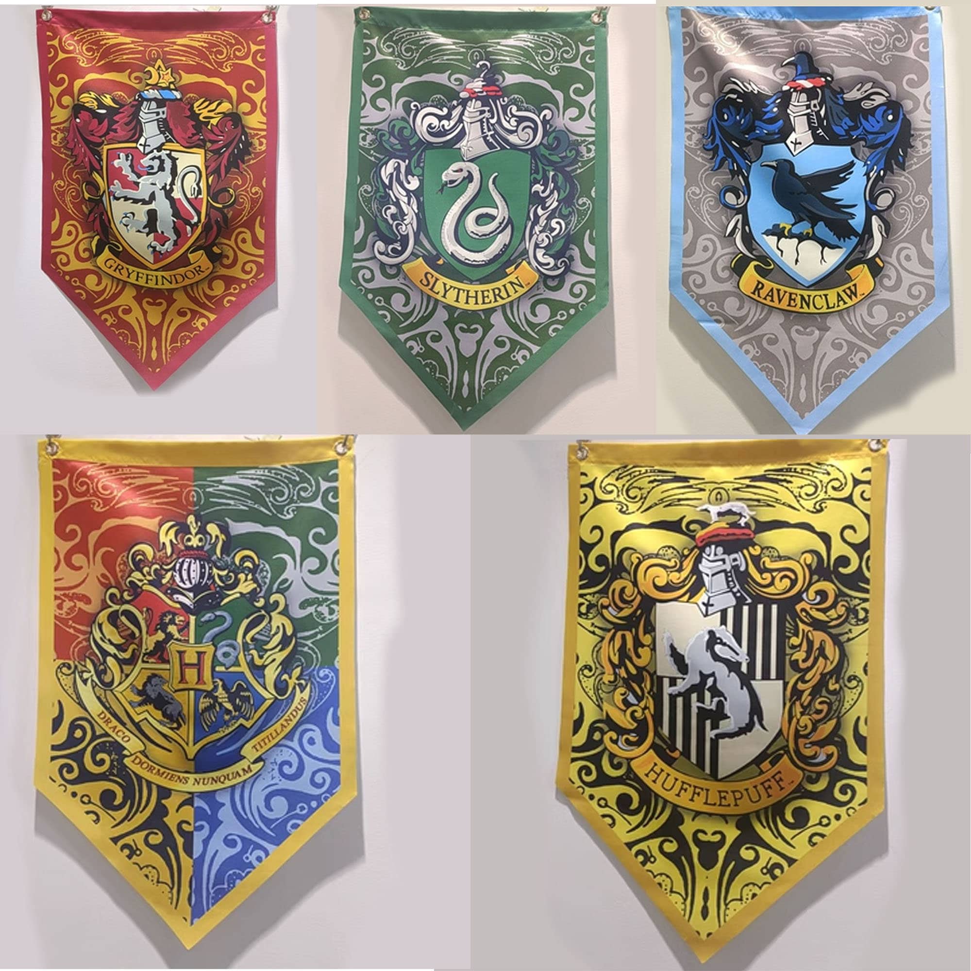 Harry Potter Flags Around Gryffindor Flags and Slytherin - Etsy