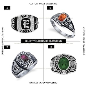 Custom Sterling Silver 925 Class Ring: Personalized Design - Etsy