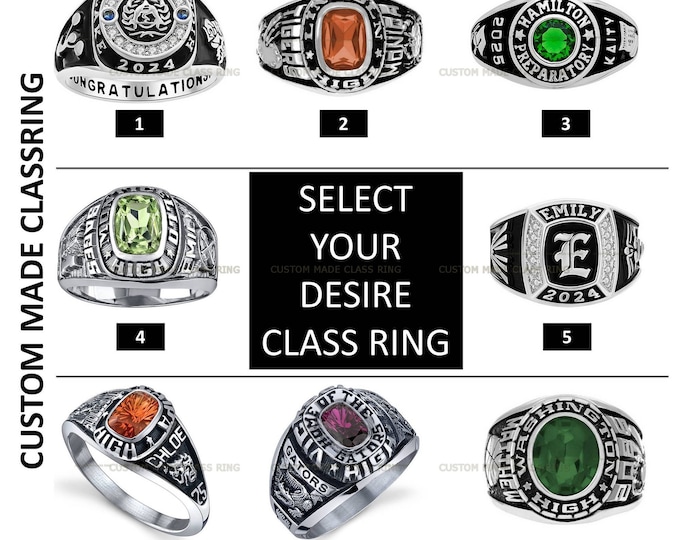 Custom Sterling Silver 925 Class Ring: Personalized Design - Etsy