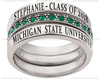 Custom Sterling Silver 925 Class Ring: Personalized Design - Etsy