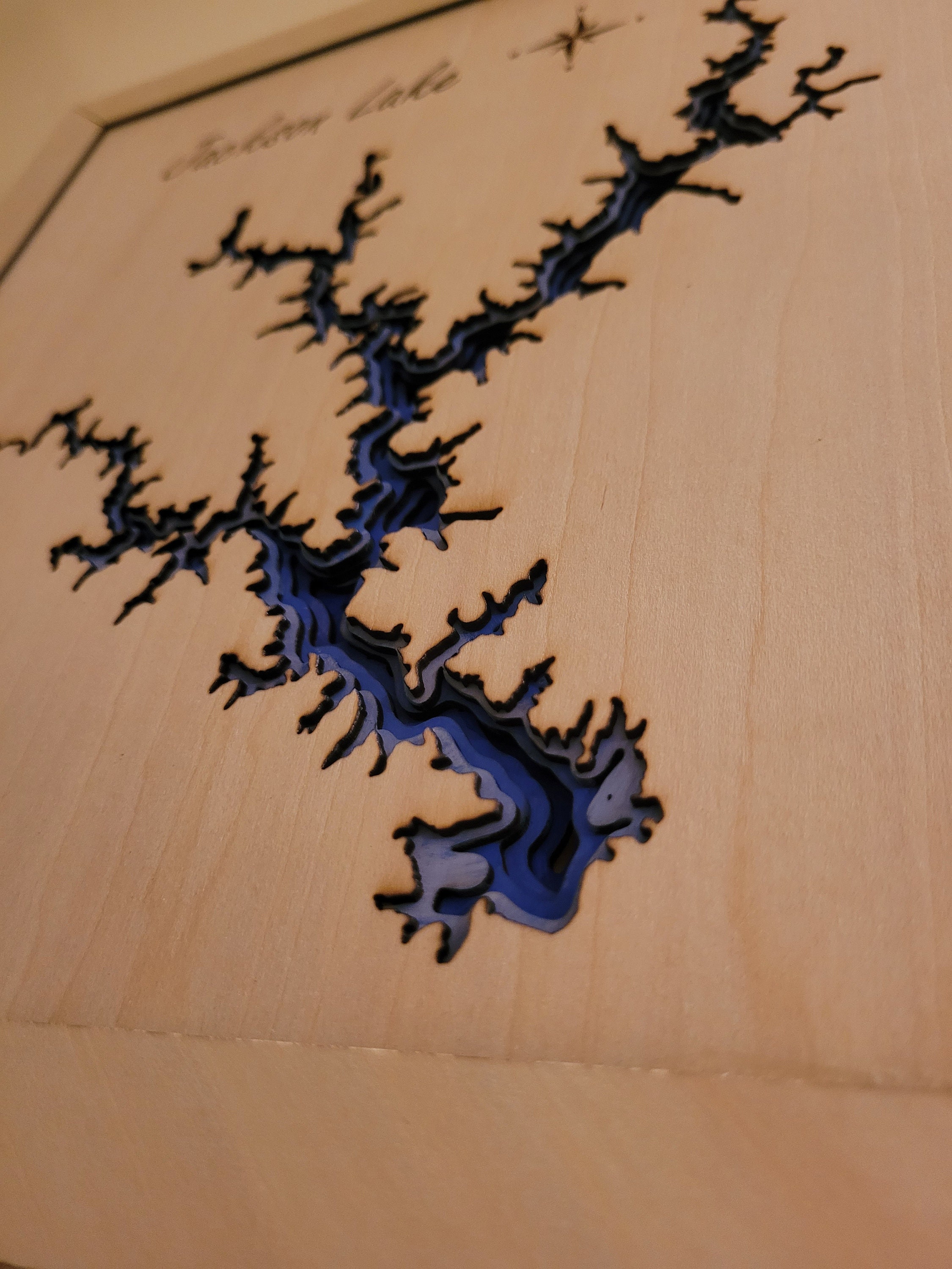 Jackson Lake Ga. - Layered Lake Map - Etsy