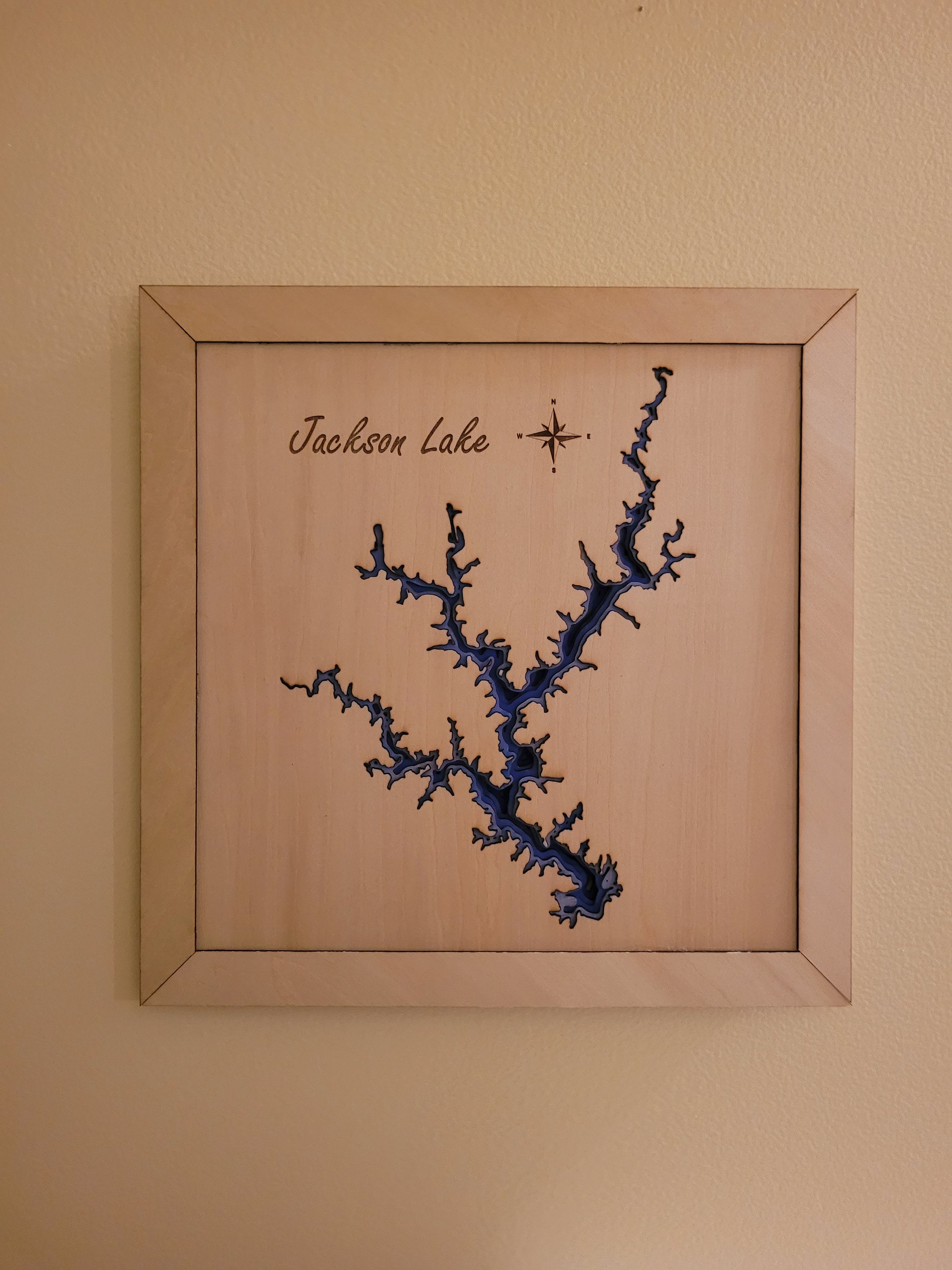 Jackson Lake Ga. - Layered Lake Map - Etsy