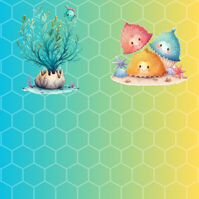 Baby Fish Clipart PNG Underwater Ocean Animal Nursery Art - Etsy