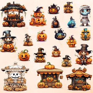 Cute Halloween Clipart Bundle Pack Spooky Horror Goth Mummy Witch ...