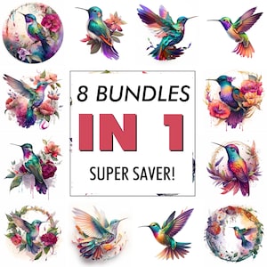 180+ Hummingbird Mega Bundle Clipart Bird Graphic Illustration Image ...