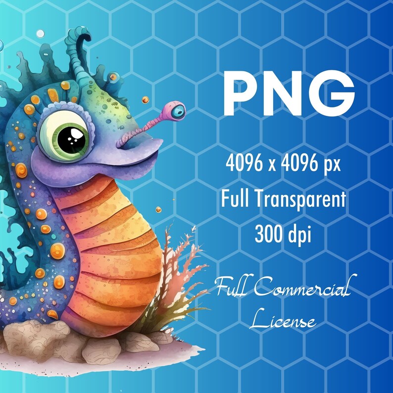 Baby Fish Clipart PNG Underwater Ocean Animal Nursery Wall Art Octopus ...