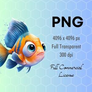 Baby Fish Clipart PNG Underwater Ocean Animal Nursery Wall Art Crab ...
