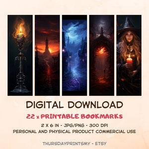 Dark Academia Bookmark Printable Bundle Digital Download Sublimate ...