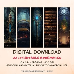 Dark Academia Bookmark Printable Bundle Digital Download Sublimate ...
