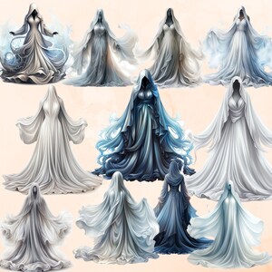 Gothic Faceless Ghost Bride PNG Clipart Bundle Halloween Goth Scary ...