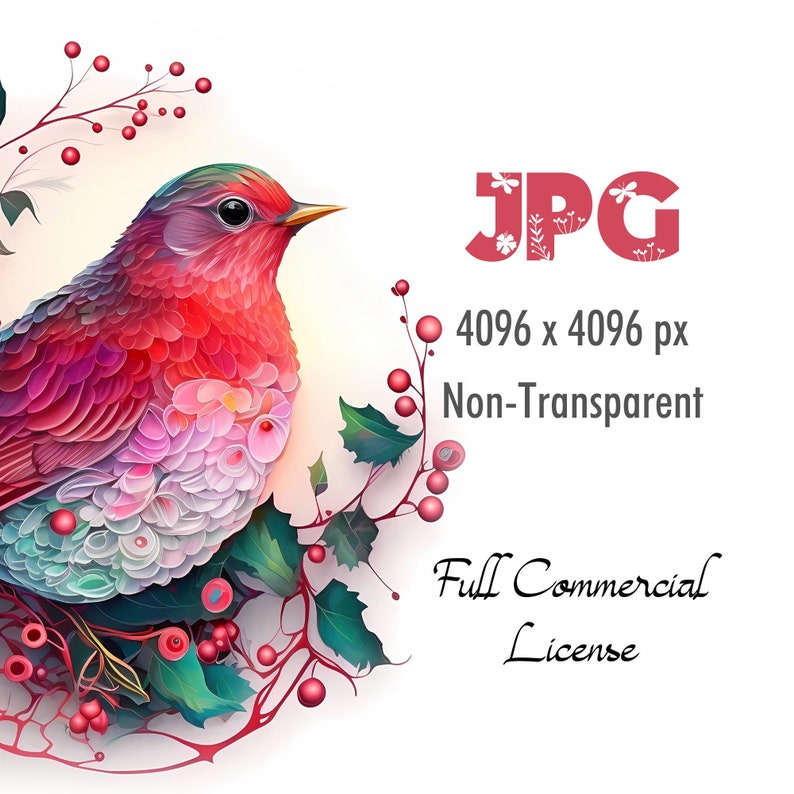 Red Robin Clipart Digital Illustration American Bird Paper - Etsy