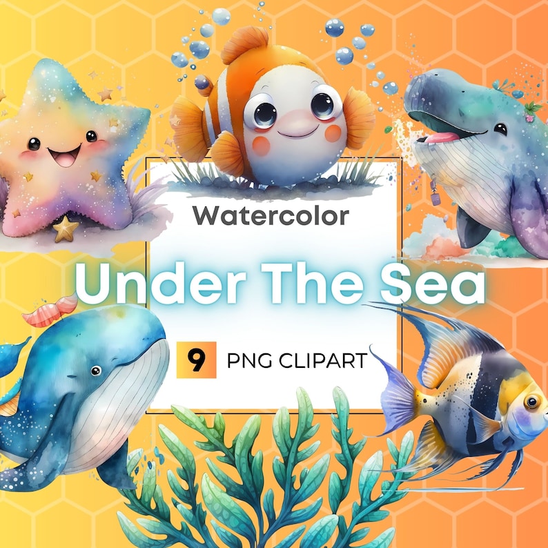 Baby Fish Clipart PNG Underwater Ocean Animal Nursery Art - Etsy