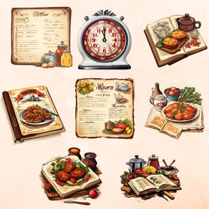 Country Kitchen PNG Clipart Bundle Pack Watercolor Kitchen Rustic ...