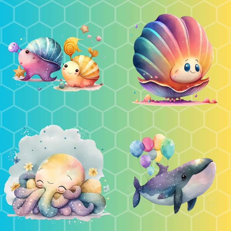 Baby Fish Clipart PNG Underwater Ocean Animal Nursery Wall Art - Etsy