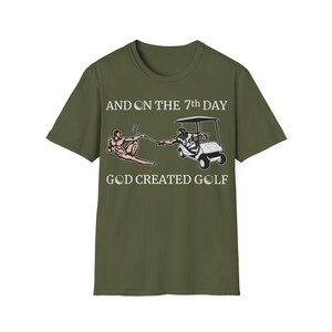 God Created Golf Funny Golf Tee Shirt Graphic Funny Golf Quote Golf ...